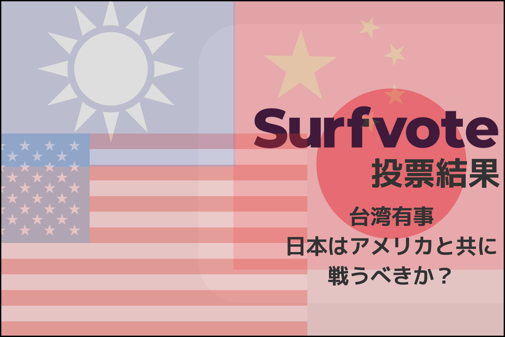 「台湾有事、日本はアメリカと共に戦うべきか？」Surfvote投票結果 | Polimill株式会社